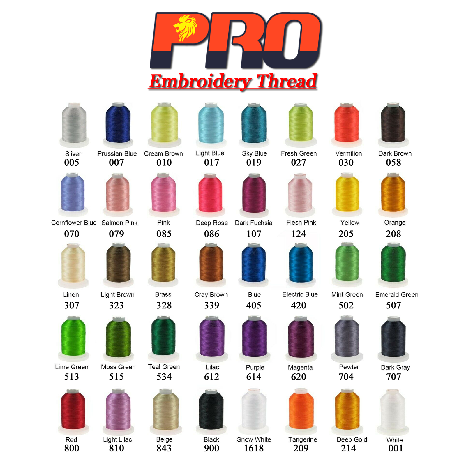 3 PACK PRO Machine Embroidery Polyester Thread 1000m - choose any 3 ...
