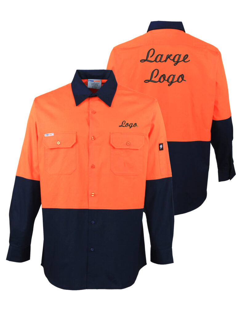 Front Chest Logo (Left) + Back Large Logo - Workwearlink & Embroidery
